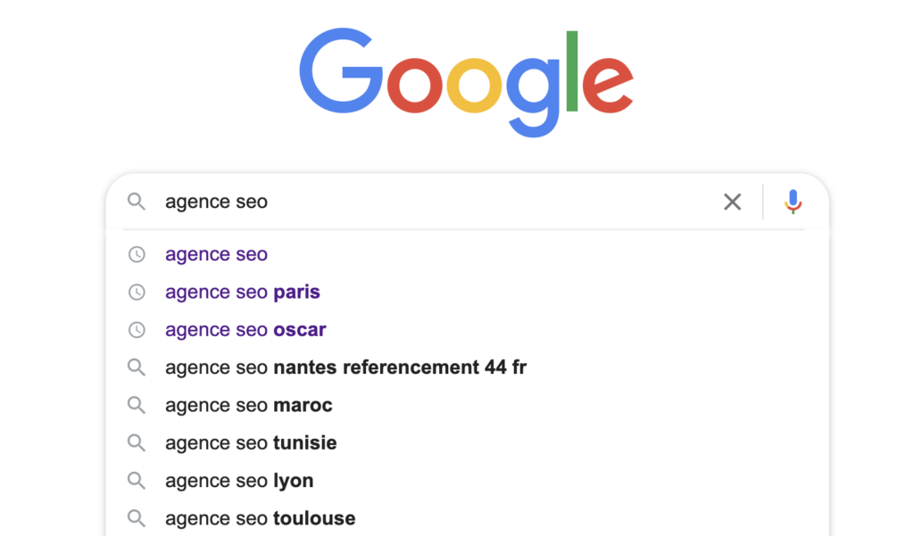 Auto-complétion Google ou suggestion de recherche pour le SEO